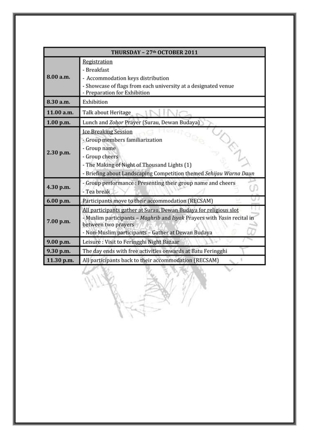 PSA Programme Tentative | PDF
