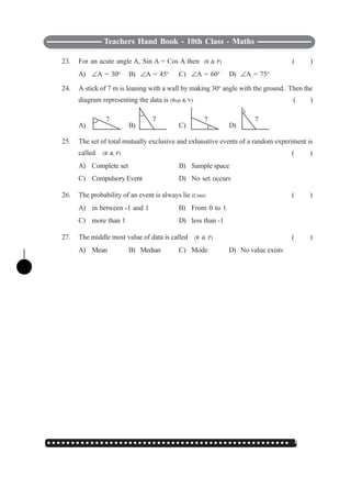 Tenth class-state syllabus-model paper-em-ts-maths | PDF