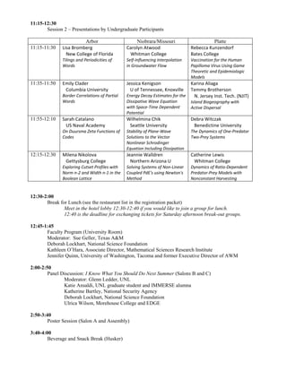 Tenth Annual Nebraska Conference for Undergraduate Women in Mathematics ...