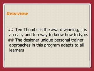 Ten Thumbs Typing Tutor | PPT