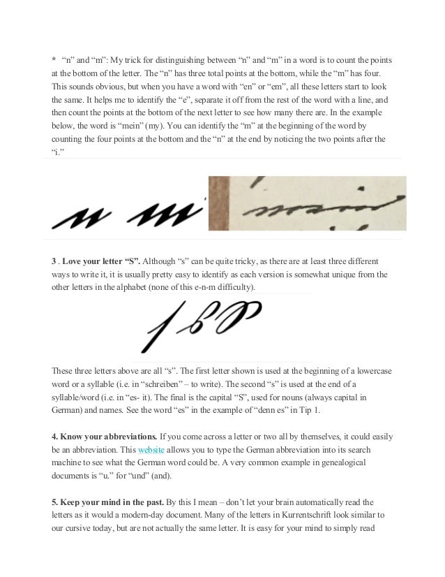 Top Ten Tips for Deciphering Old German Handwriting