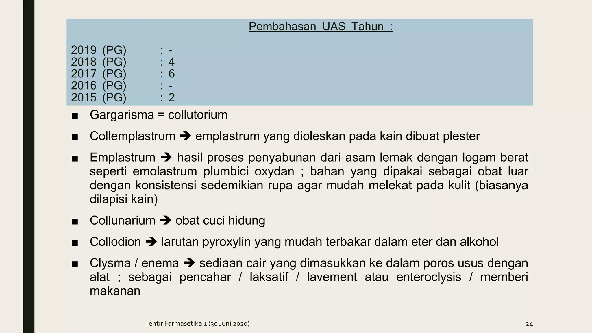 Rangkuman dan Pembahasan Contoh Soal Farmasetika Dasar | PPTX