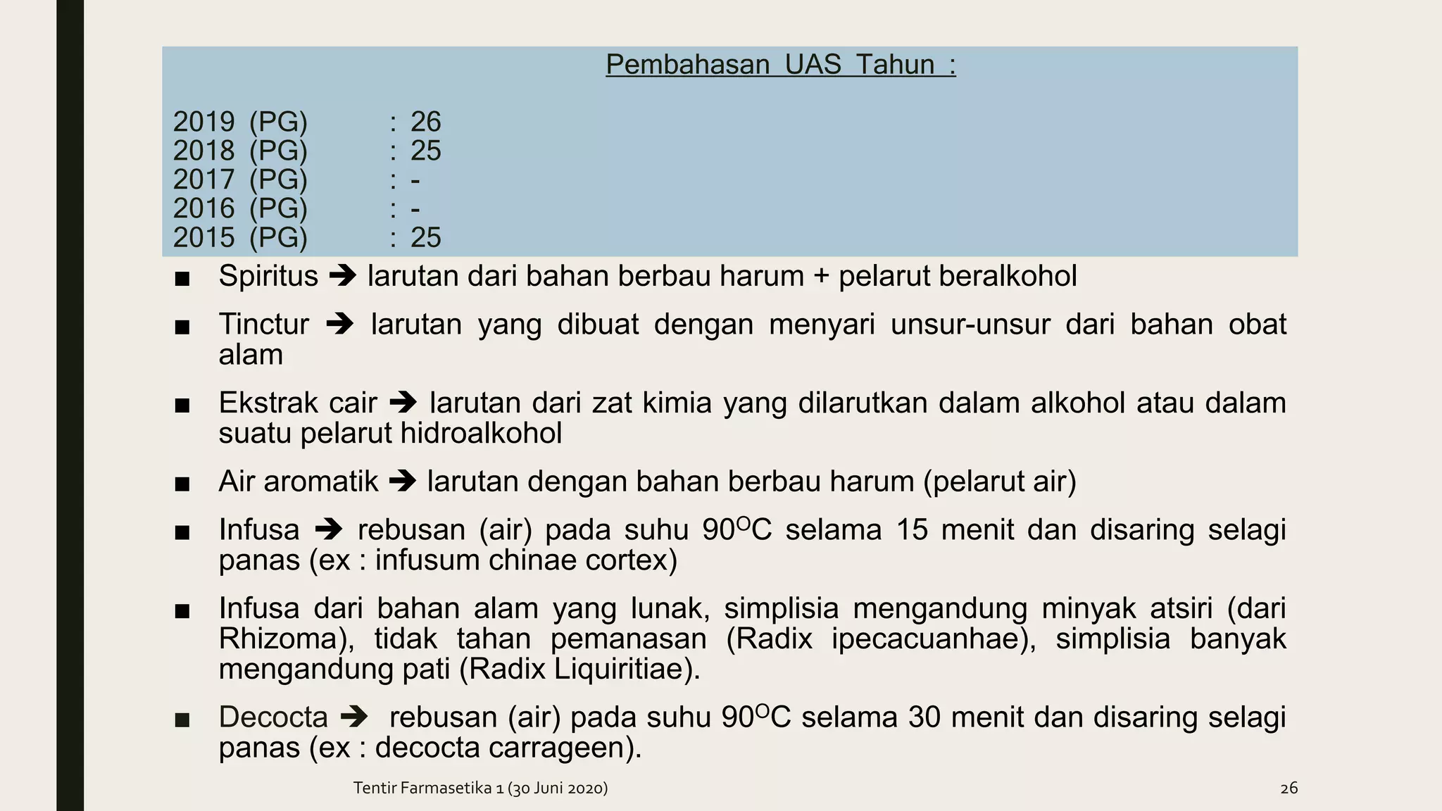 Rangkuman dan Pembahasan Contoh Soal Farmasetika Dasar | PPTX