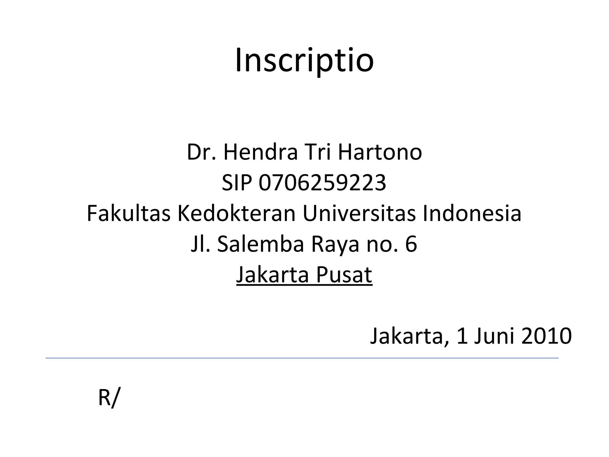 Tentir+menulis+resep+fkui2007 | PPT