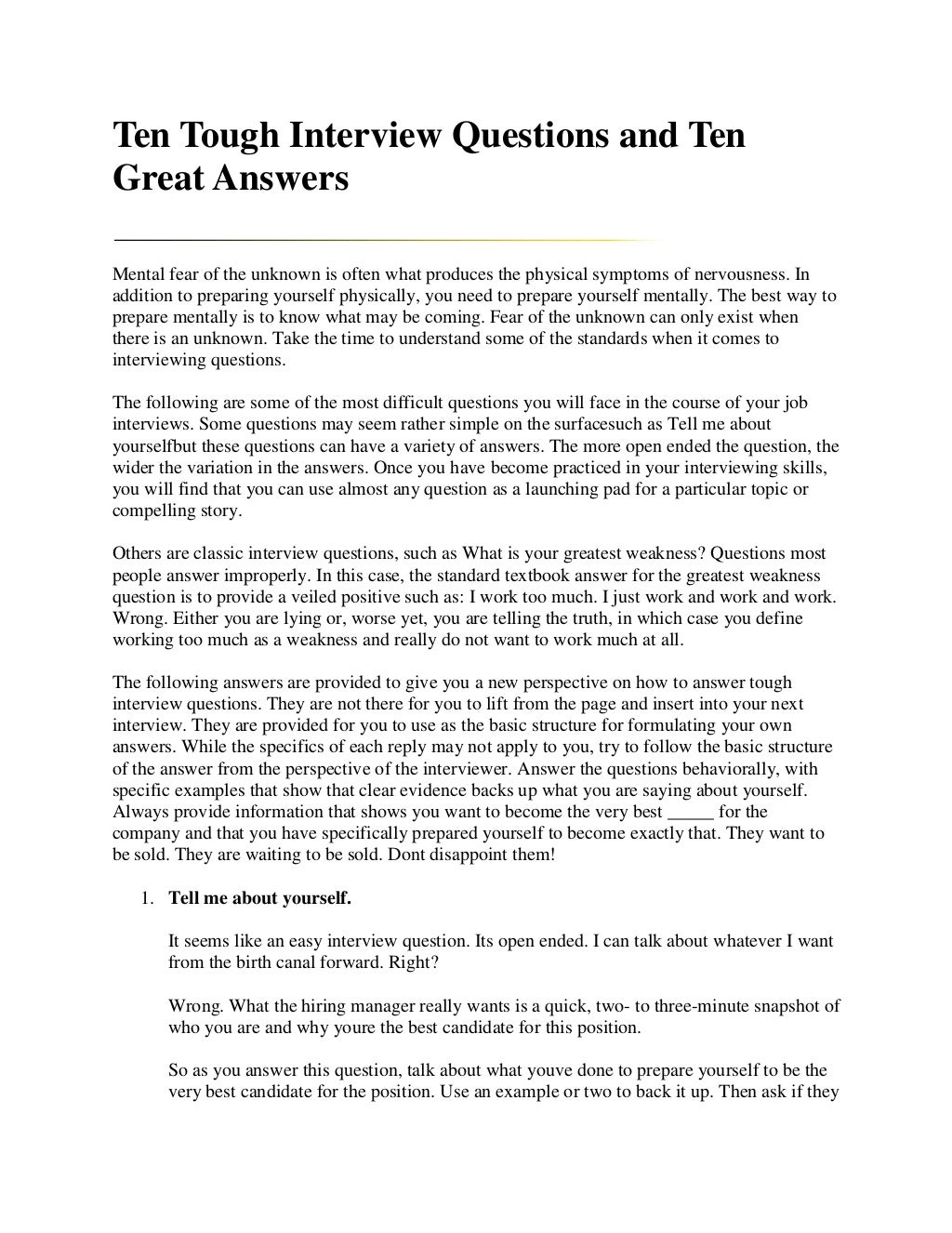 Ten Tough Interview Questions And Ten Great Answers ten-tough-interview-questions-and-ten-great-answers