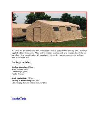 Why do you need tents? | PDF