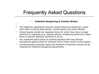 Tenure, collective bargaining, and teacher strikes | PPT