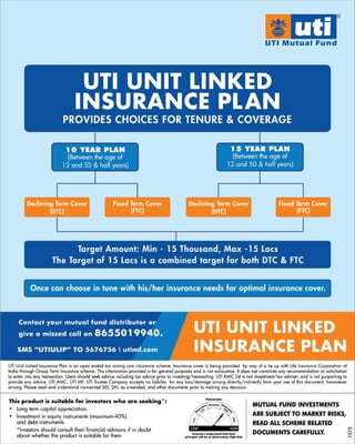 Tenure & Coverage - UTI Unit Linked Insurance Plan | PDF | Insurance ...