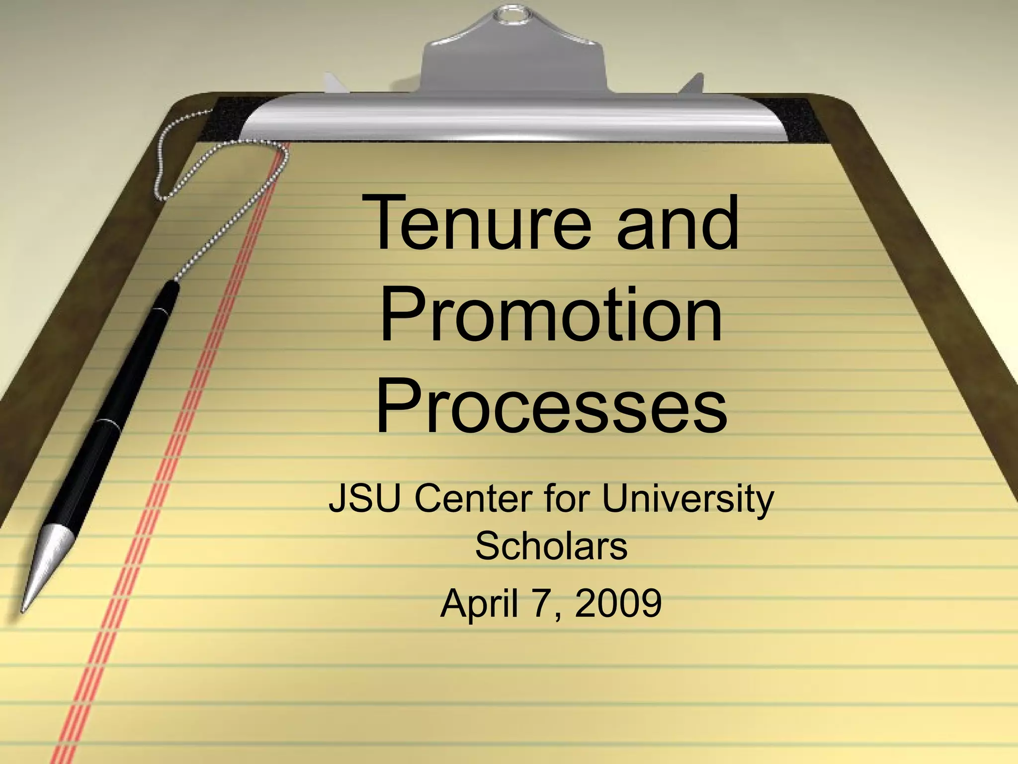 Tenure and Promotion Processes | PPT
