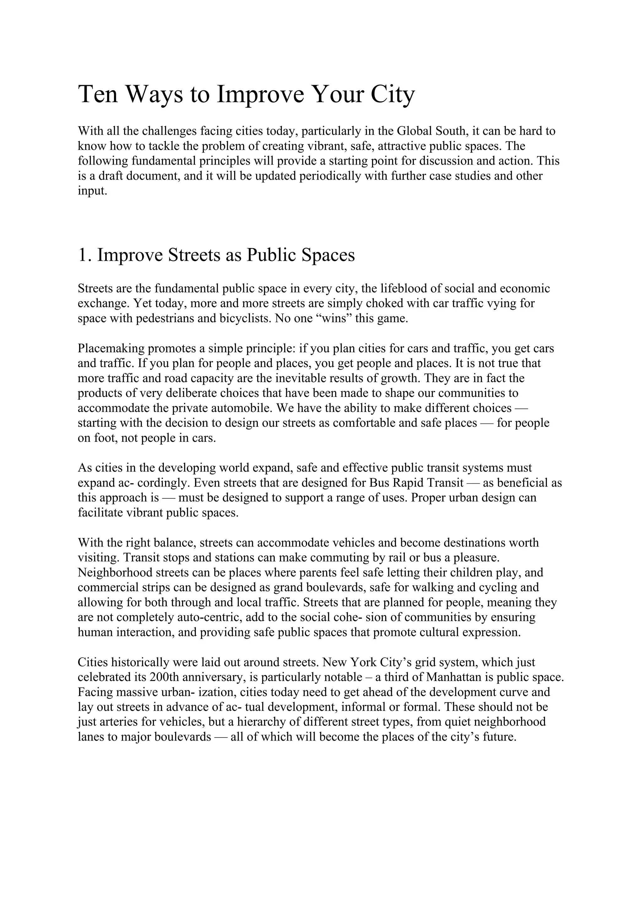 Ten ways to improve your city | PDF