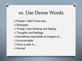 Ten ways to improve your writing | PPTX