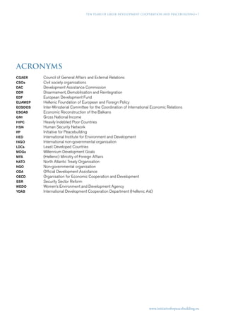 Ten years of greek development cooperation and peacebuilding | PDF