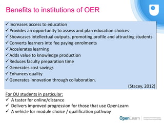 Ten years of open practice: a reflection on the impact of OpenLearn | PPTX | Educational ...