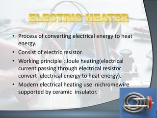 various electrical and electronic equipment at home. | PPTX