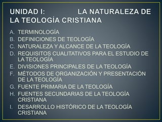 Teología sistemática-INTRODUCCIÓN | PPTX