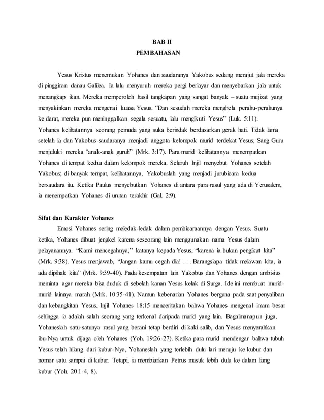 Teologi PB II...Paper tokoh - Rasul Yohanes | DOCX