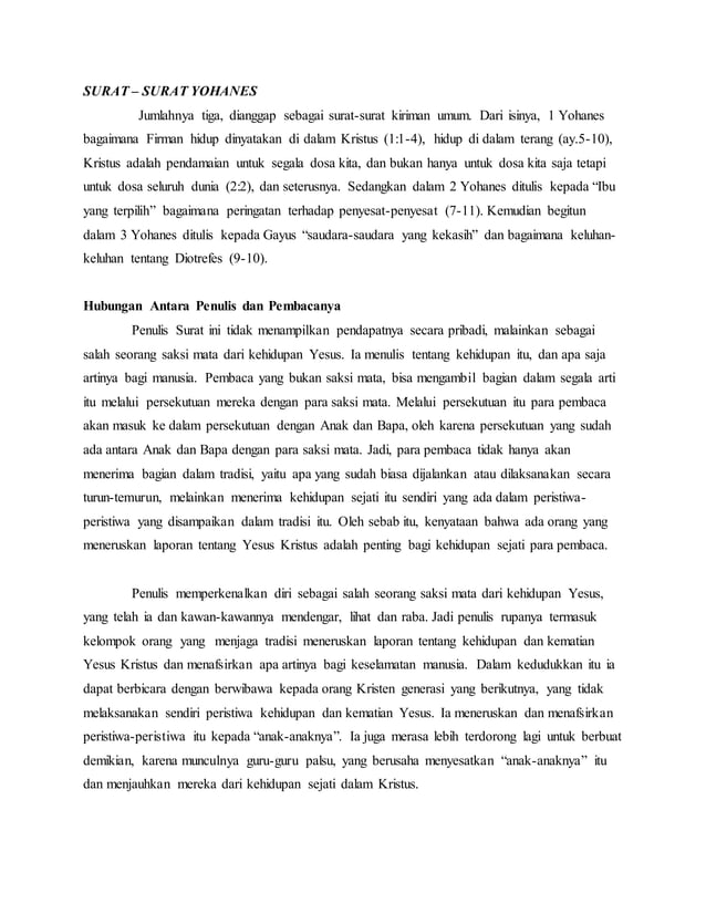 Teologi PB II...Paper tokoh - Rasul Yohanes | DOCX