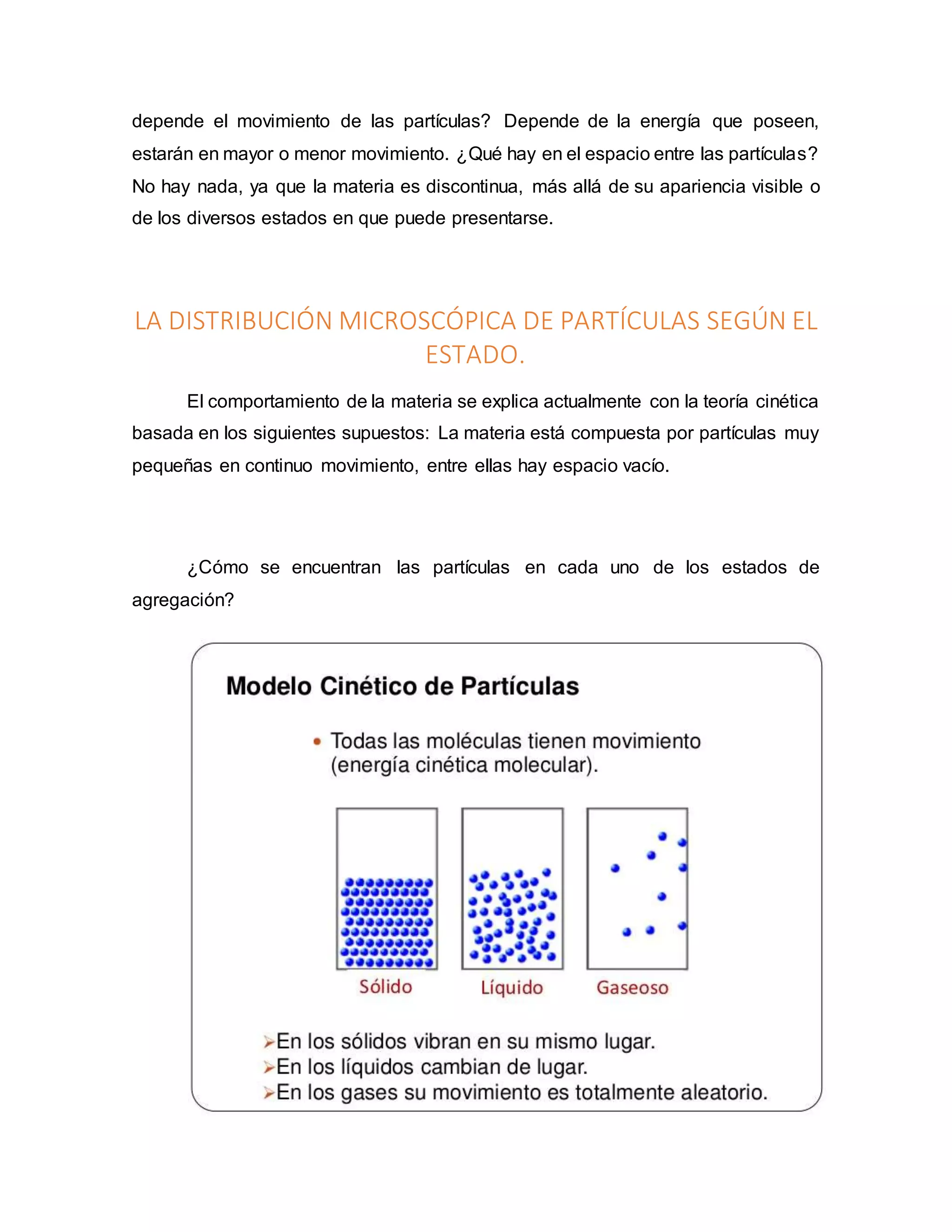 Teoría cinético corpuscular | DOCX | Physics | Science
