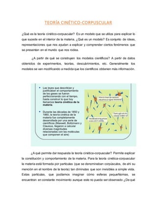 Teoría cinético corpuscular | DOCX