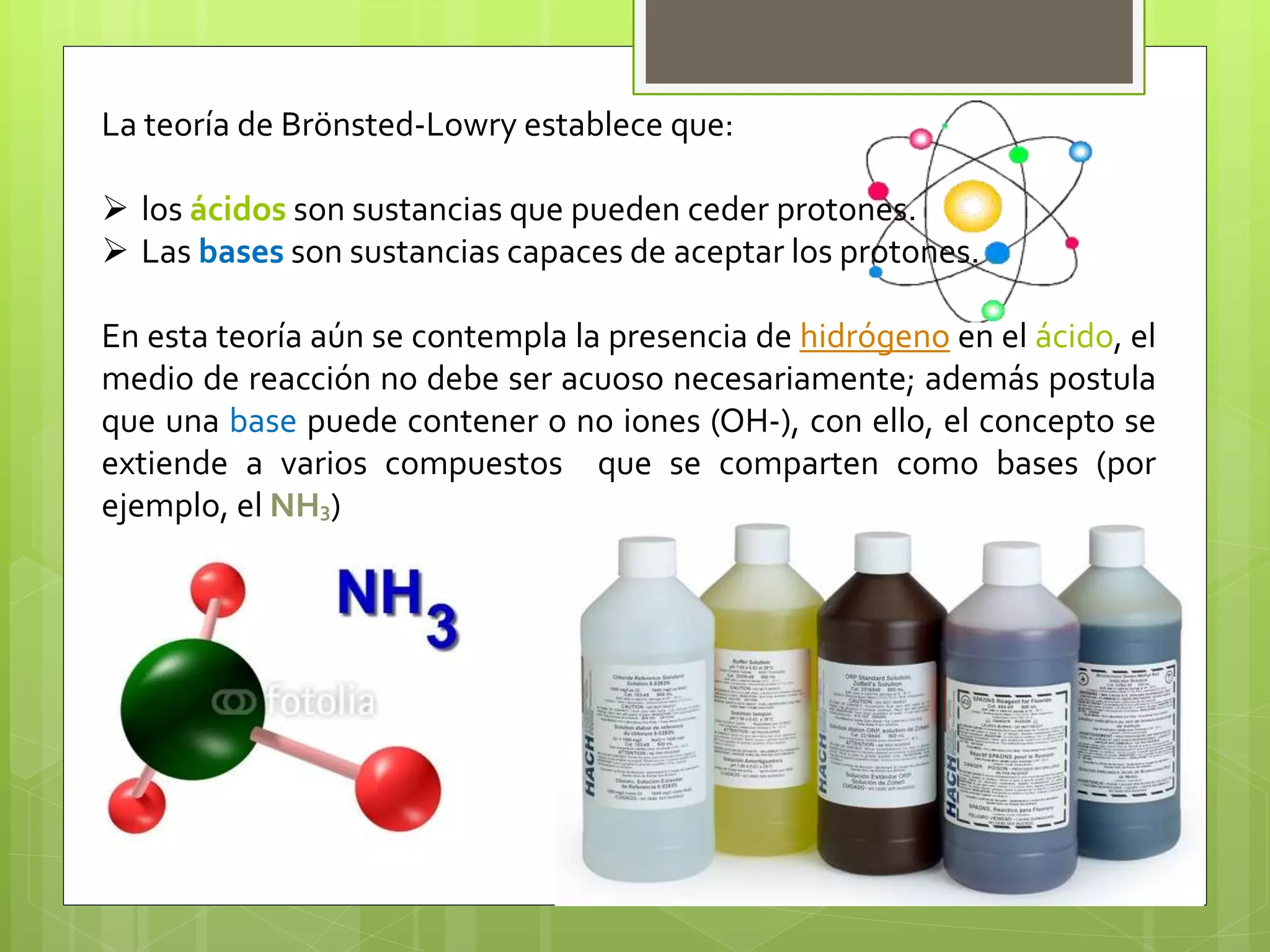 Teoría de brönsted lowry y par conjugado