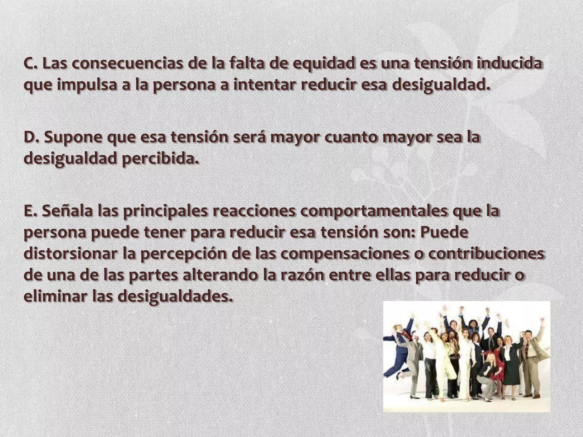 Teoría de la equidad laboral | PPT