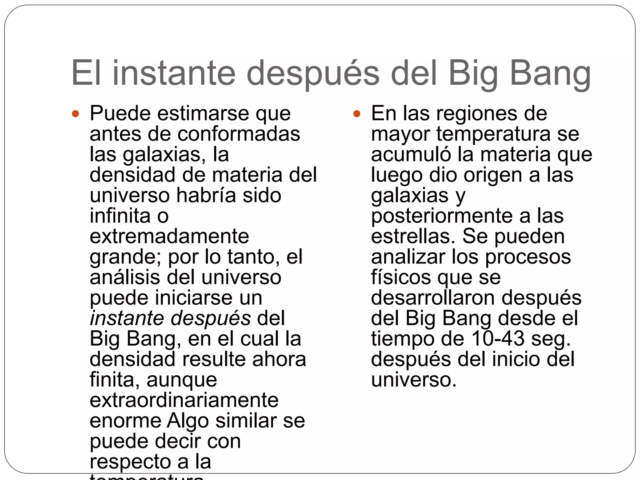 Teoría del big bang | PPT