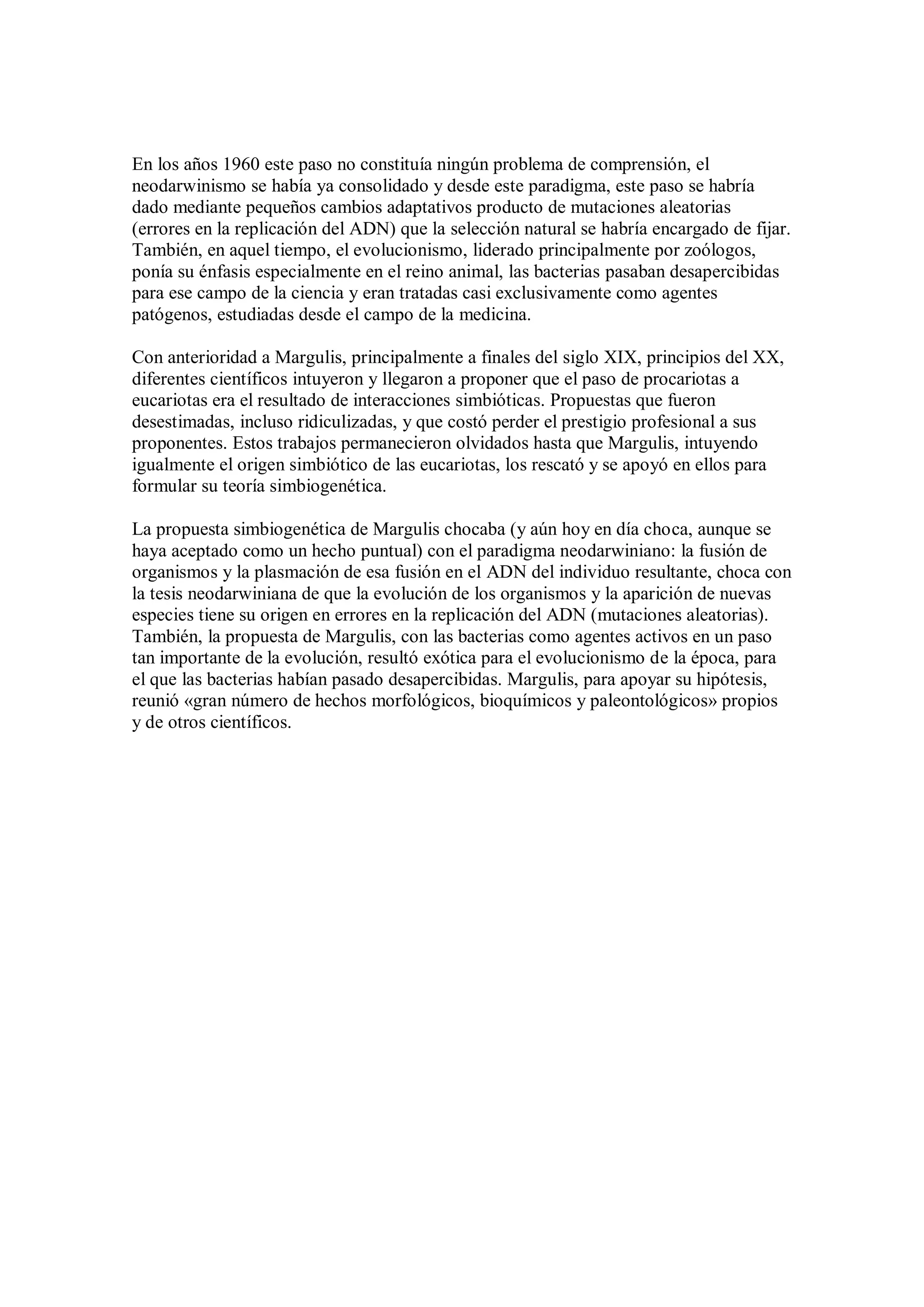 Teoría endosimbiótica de Lynn Margulis by Jesús | PDF | Biological ...
