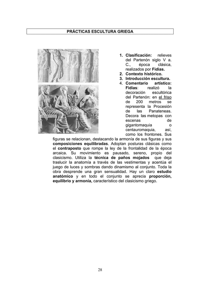 Historia del arte. Arte griego. Apuntes. | PDF