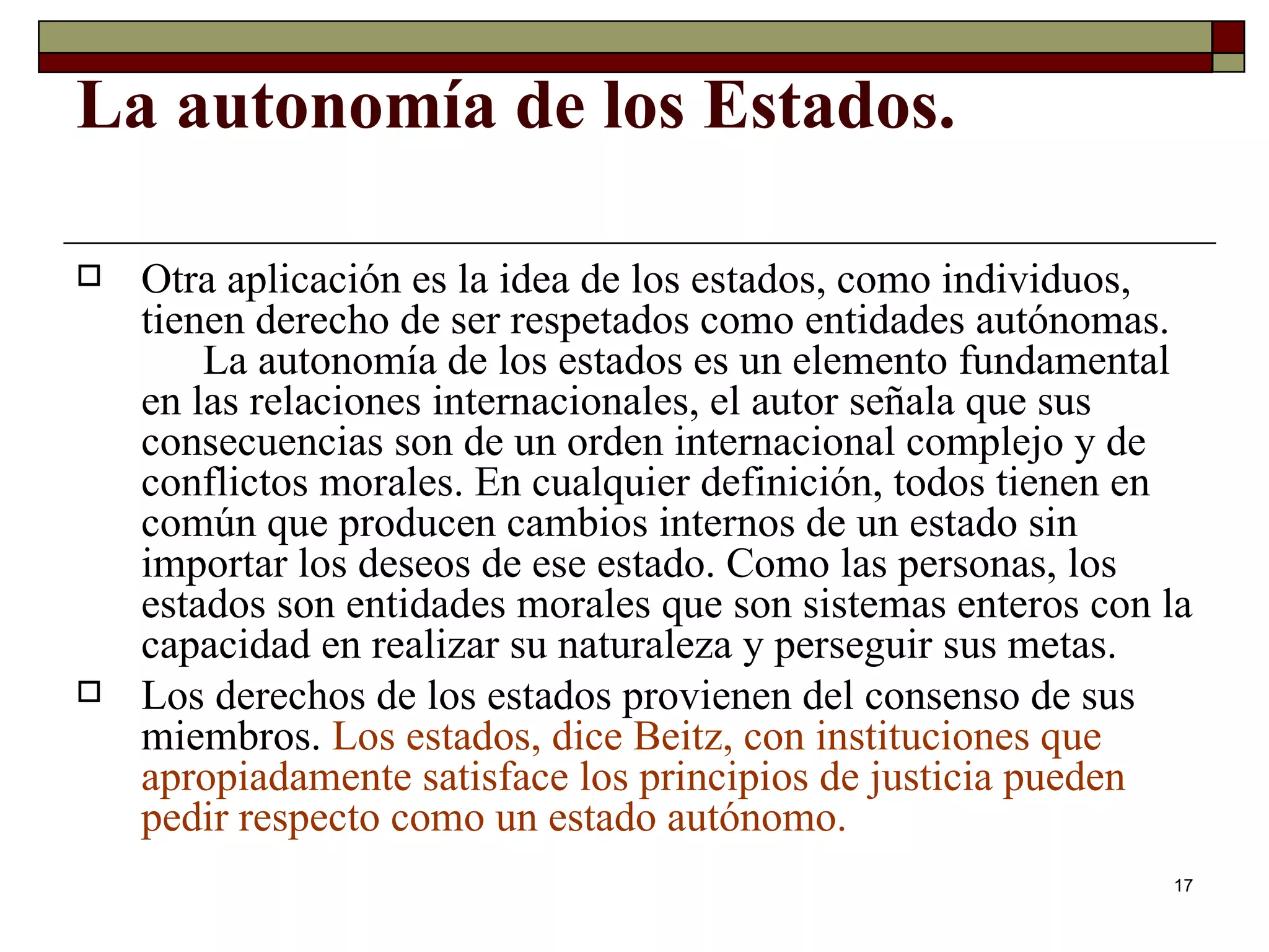 Teoría política y las relaciones internacionales | PPT