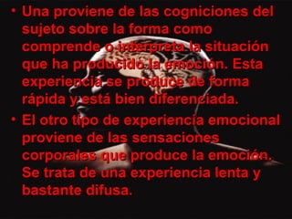 Teorías cognitivas de la emoción | PPT