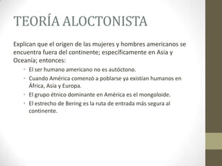 Teorías del poblamiento de américa | PPTX