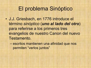 Teoría sobre la otra fuente Q para los Evangelios | PPSX