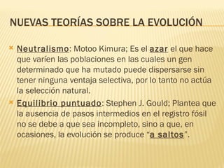 Teorías sobre la evolución de las especies | PPT