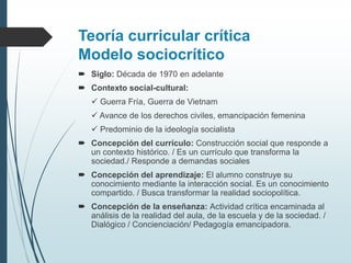 Teorías y modelos curriculares | PPTX