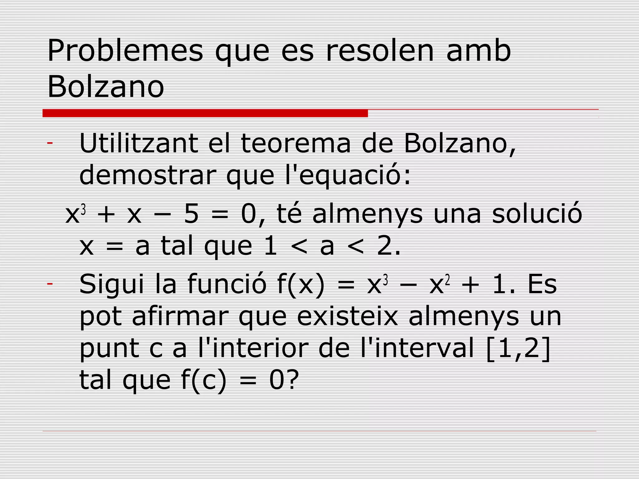 Teorema de bolzano | PPT