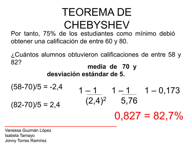 Teorema de chebyshev | PPTX