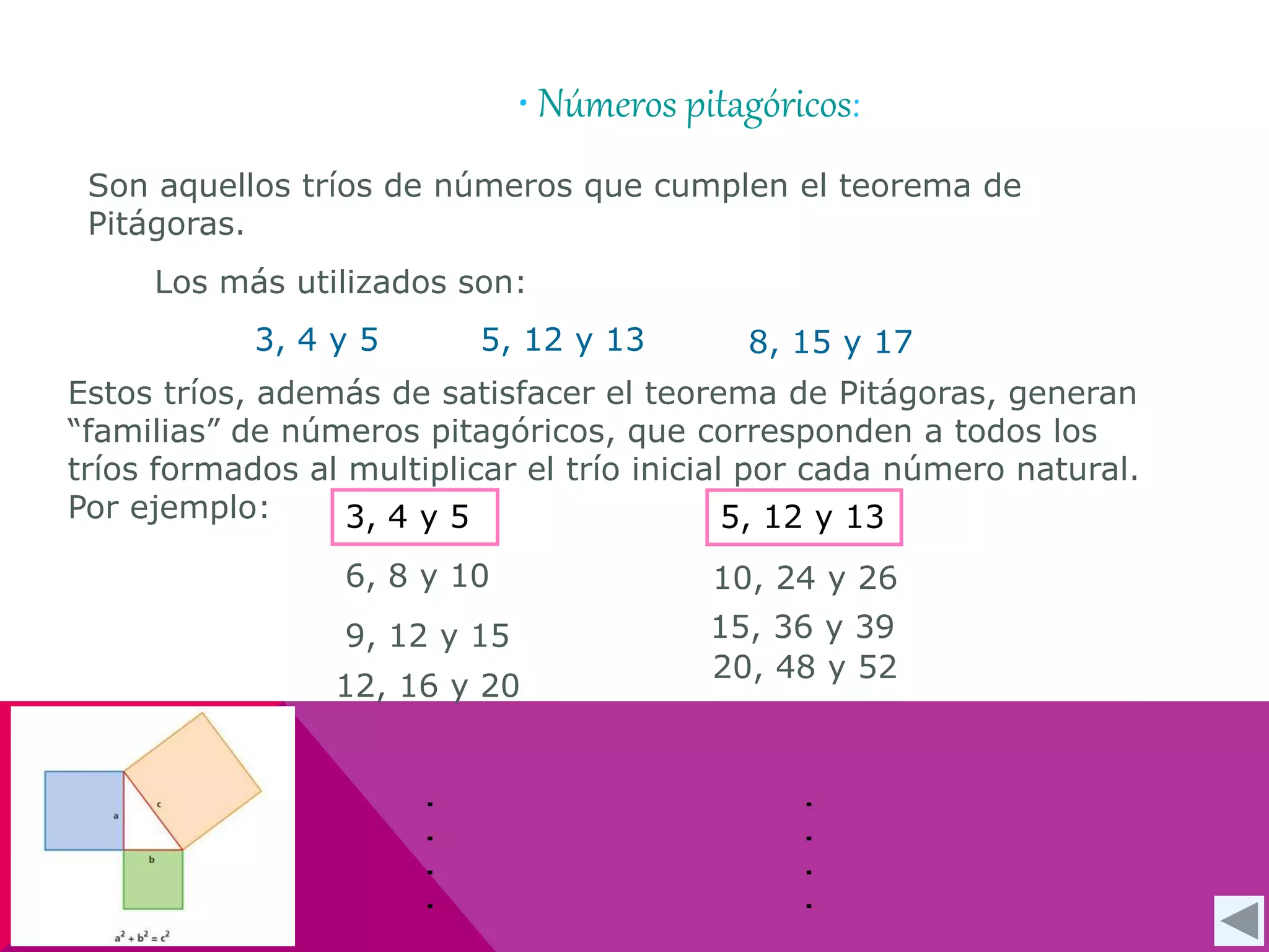 Teorema de pitágoras 7mo básico | PPTX