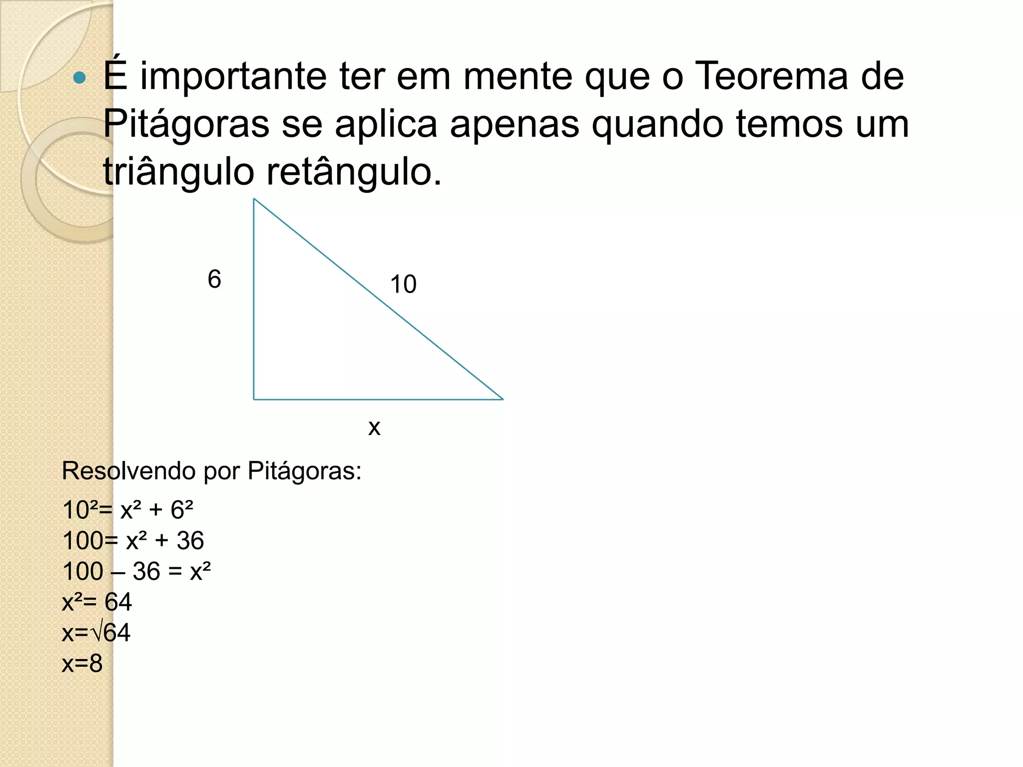 Teorema De Pitágoras Apresentação De Slide Ppt