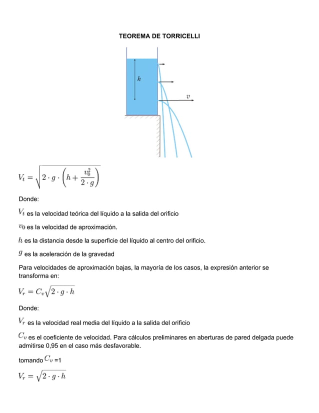 Teorema de torricelli | PDF | Physics | Science