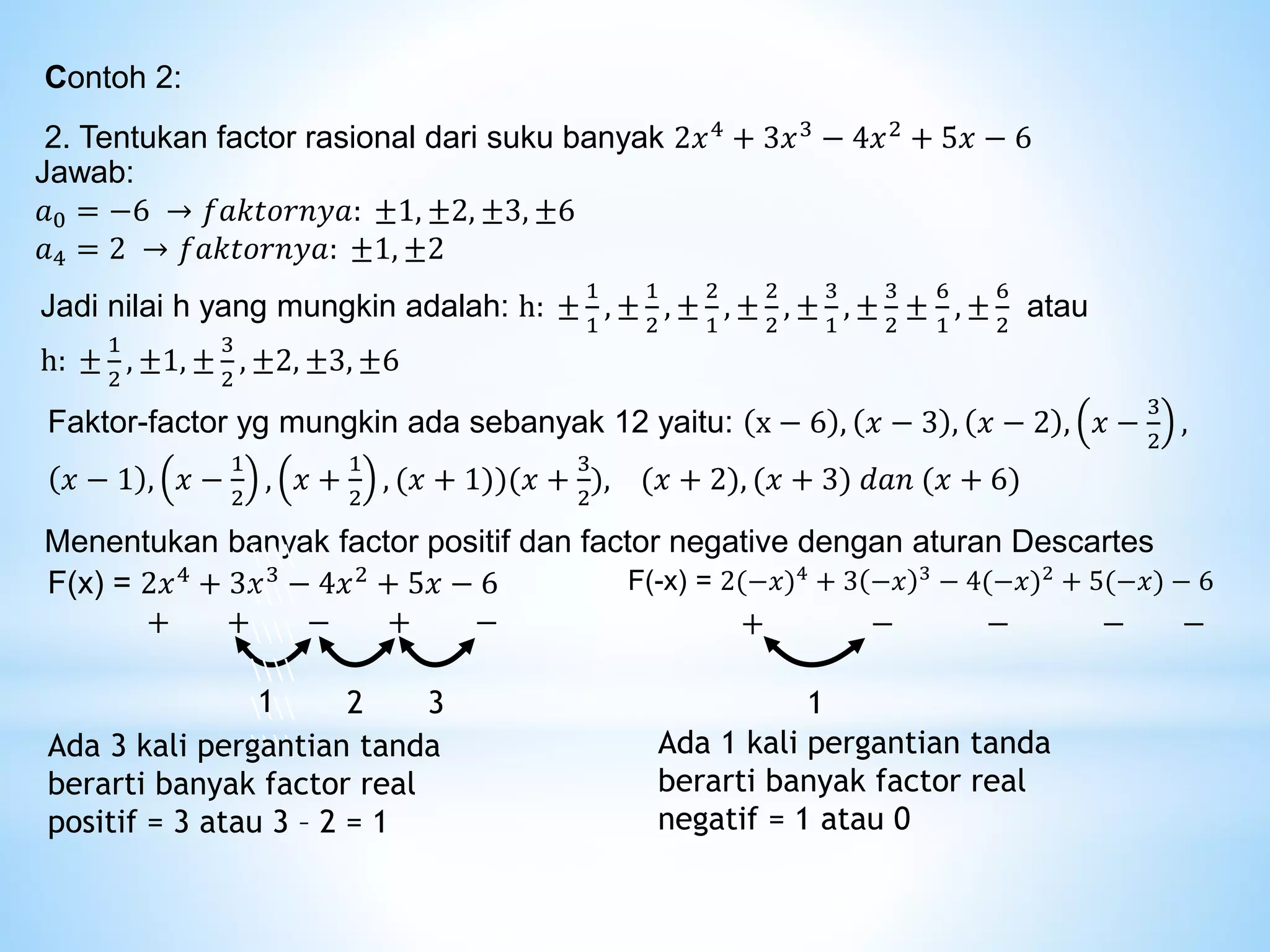 Teorema faktor bagian 3 - Menentukan Faktor Rasional-pjj ds | PPTX