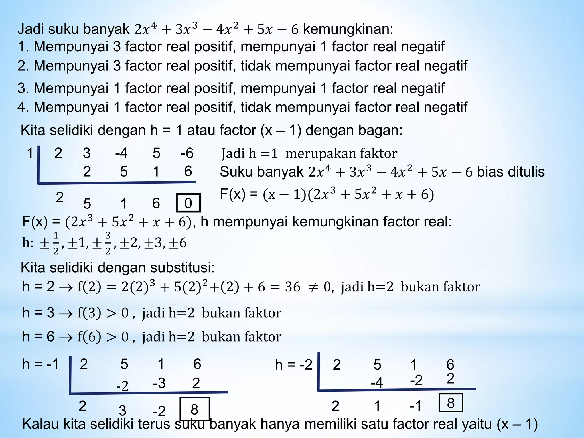 Teorema faktor bagian 3 - Menentukan Faktor Rasional-pjj ds | PPTX