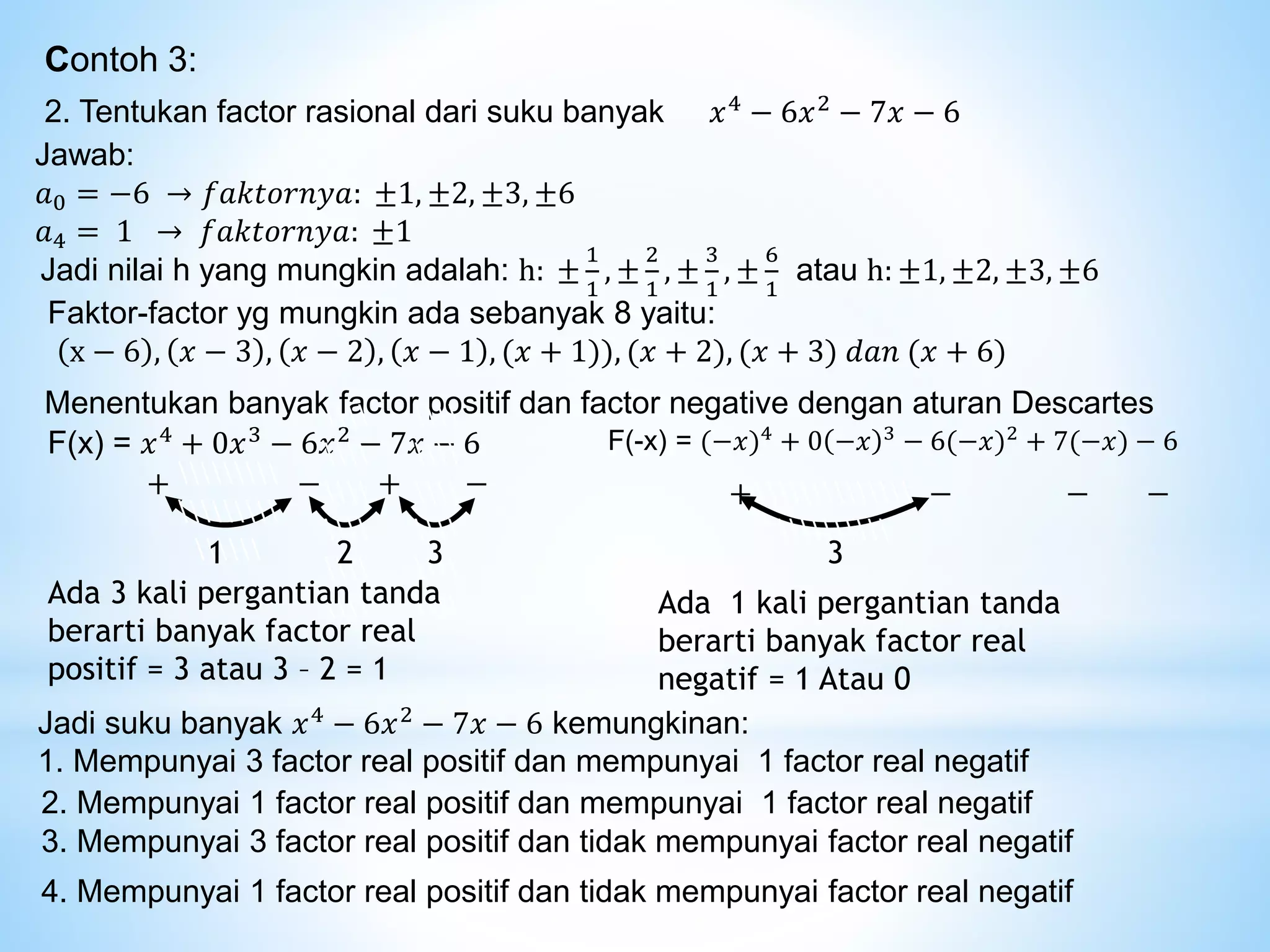 Teorema faktor bagian 3 - Menentukan Faktor Rasional-pjj ds | PPTX