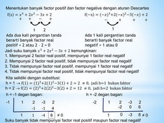 Teorema faktor bagian 3 - Menentukan Faktor Rasional-pjj ds | PPTX