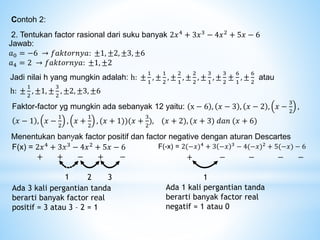 Teorema faktor bagian 3 - Menentukan Faktor Rasional-pjj ds | PPTX