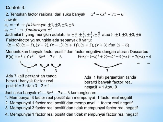 Teorema faktor bagian 3 - Menentukan Faktor Rasional-pjj ds | PPTX