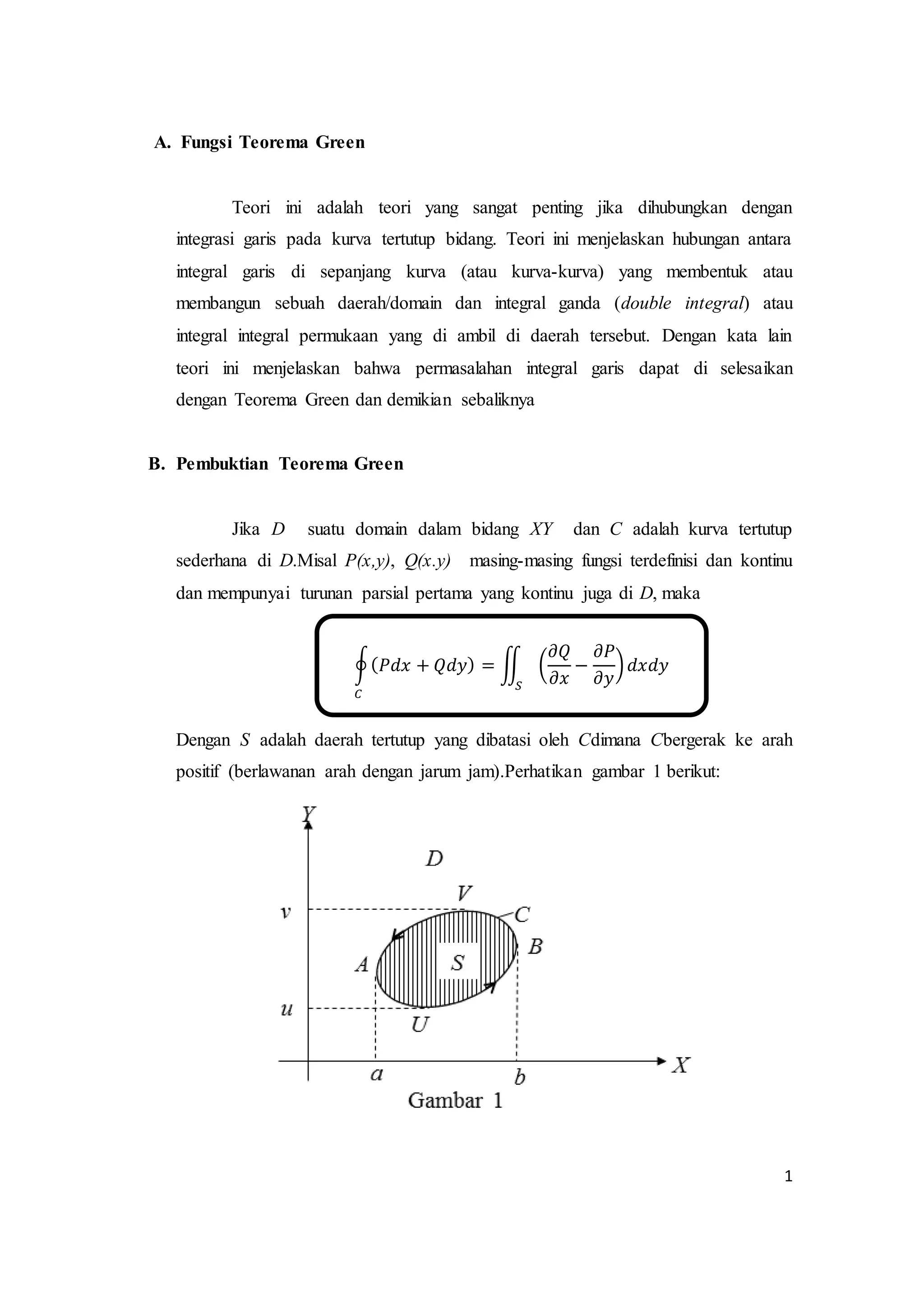 Teorema green dalam bidang | DOCX