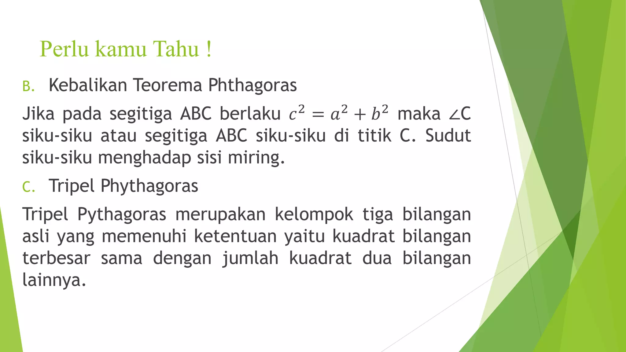 Teorema phytagoras | PPTX