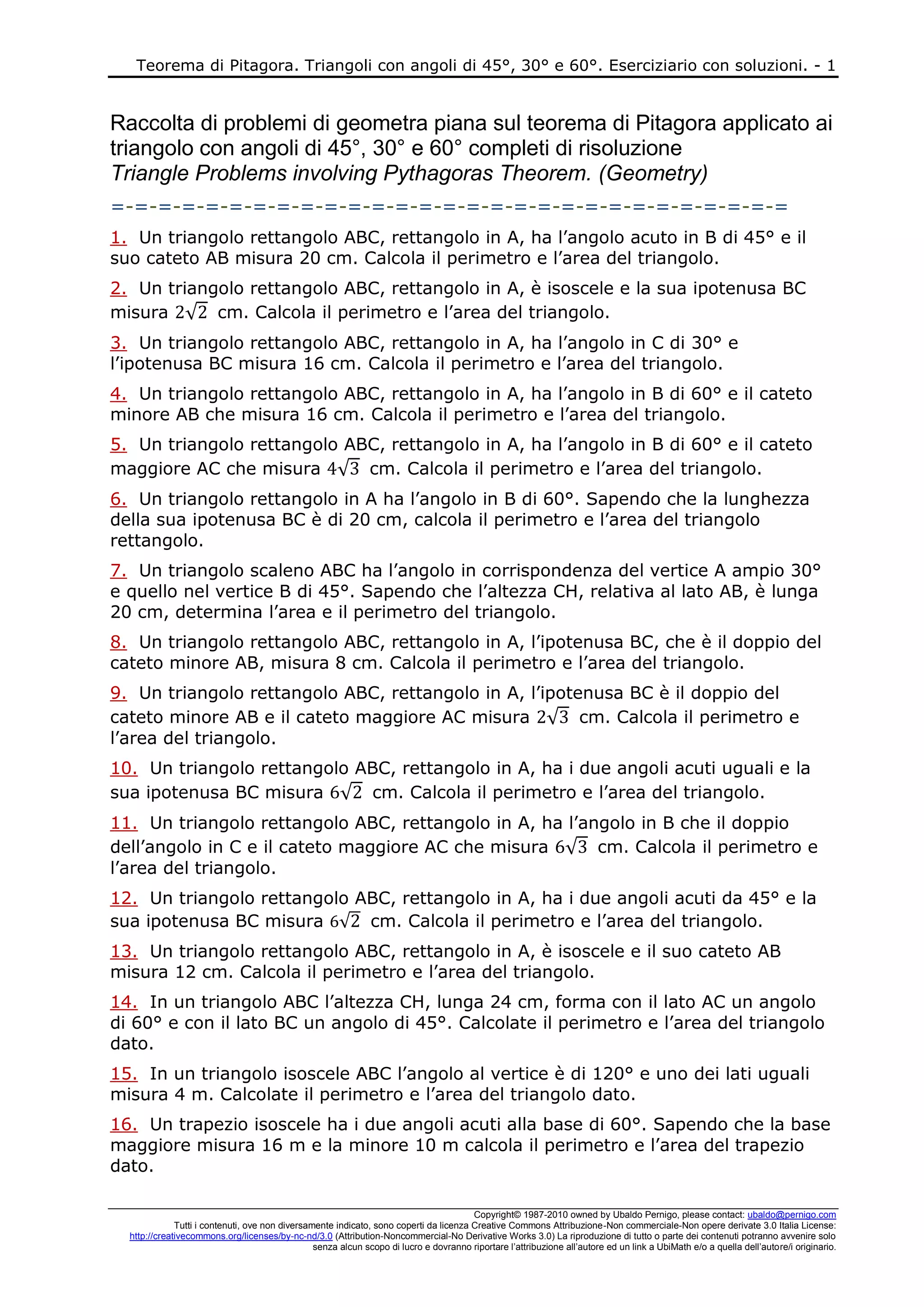 Teorema pitagora triangoliangoli453060_mathubi | PDF