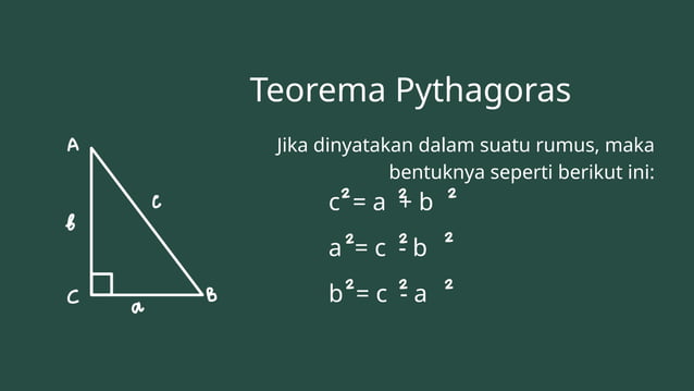Teorema Pythagoras untuk pembelajaran matematika | PPTX