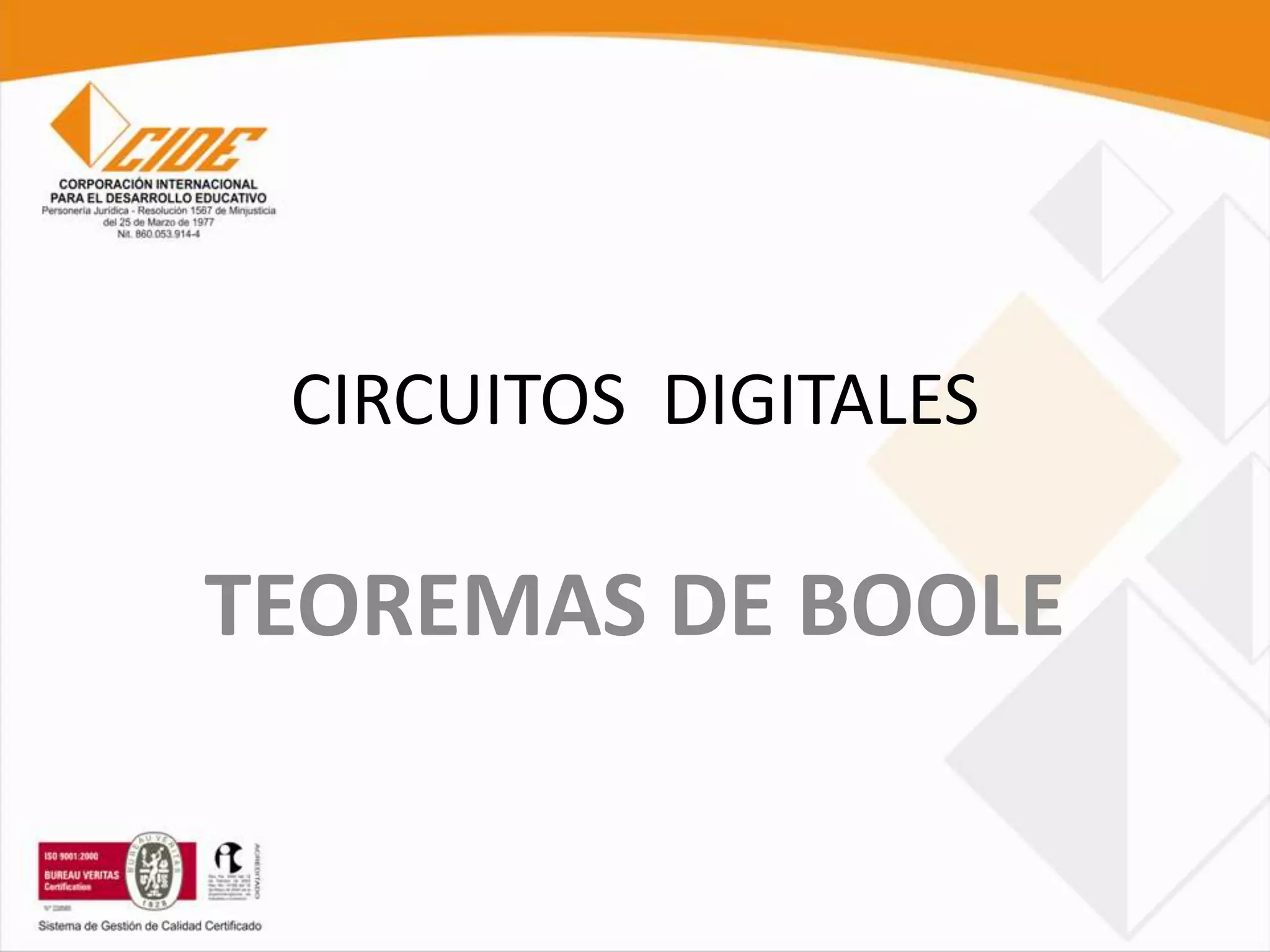 Teoremas de boole y morgan | PPT